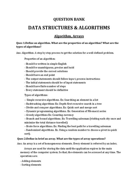 question bank dsa pdf queue abstract data type pointer computer programming
