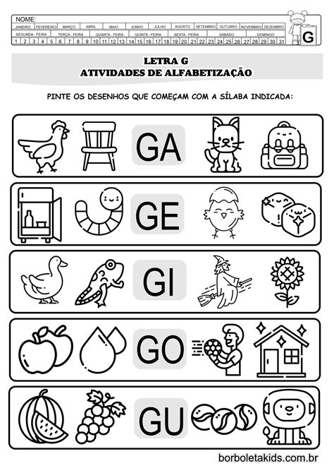 Letra G Atividades de Alfabetização 5