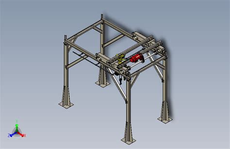 桥式起重机 5t 10 2m龙门吊车 SOLIDWORKS 2019 模型图纸下载 懒石网