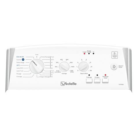 VEDETTE VLT612E2 Lave Linge Top