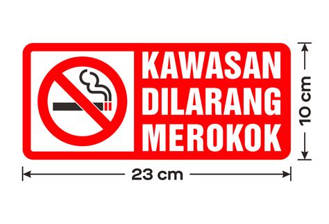 Sticker Vinyl Stiker Sign Kawasan Dilarang Merokok X Cm Lazada