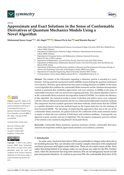 pdf approximate and exact solutions in the sense of conformable derivatives of quantum