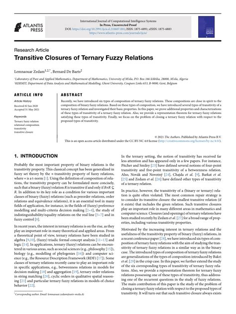 pdf transitive closures of ternary fuzzy relations