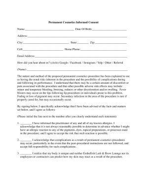 PMU Consent Form Fill And Sign Printable Template Online