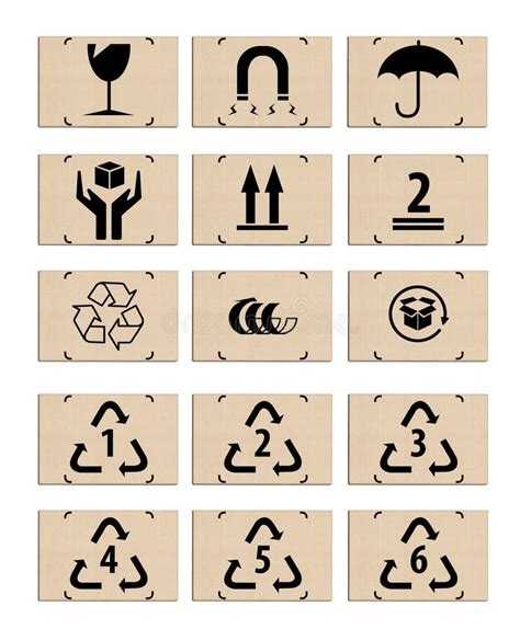Simbolos De La Caja De Carton Stock De Ilustracion Ilustracion De