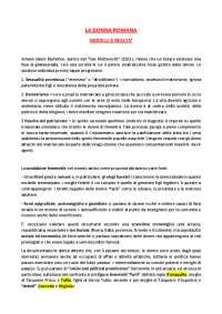 La Donna Romana Modelli e Realtà Dispense di Storia Romana Docsity