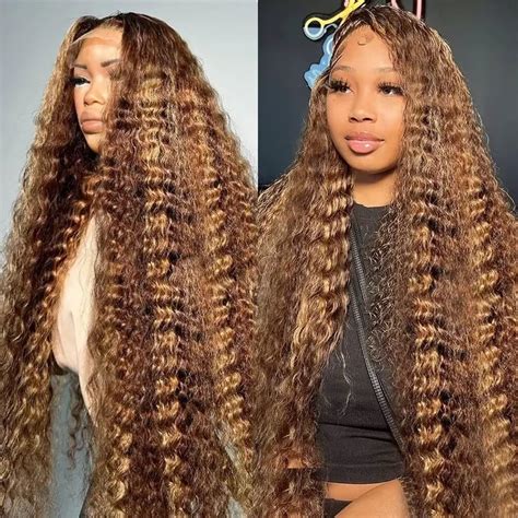 Amazon Maxine 14A 30 Inch Highlight Ombre Lace Front Wigs Virgin