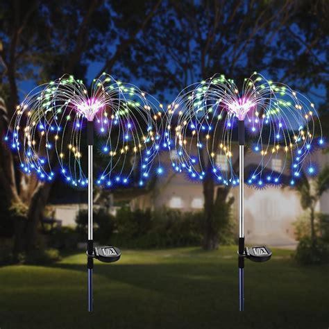 Lumières solaires d extérieur 2 paquets de 150 LED feux d artifice