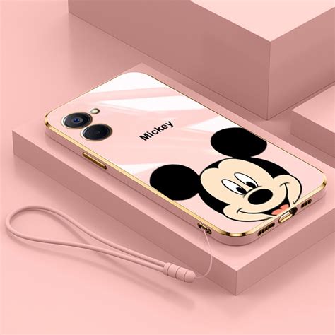 Realme C63 C53 10 Pro Plus 2022 Luxury Cute Mickey Mouse Casing Square