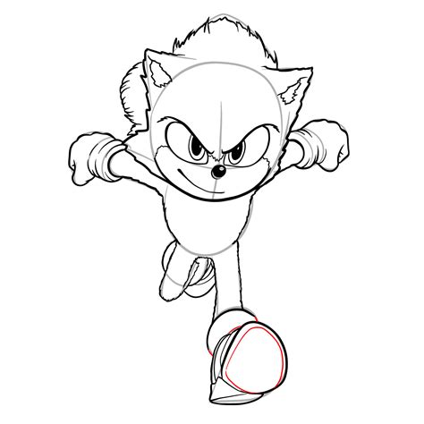 How To Draw Sonic From The Movie Sketchok Easy Drawing Guides