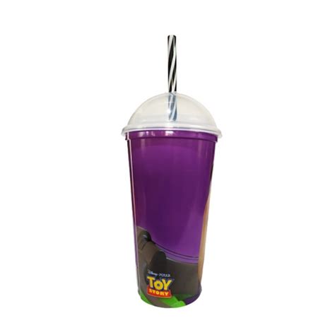 Copo Shake Canudo Infantil Do Buzz Lightyear Toy Story Disney 500ML