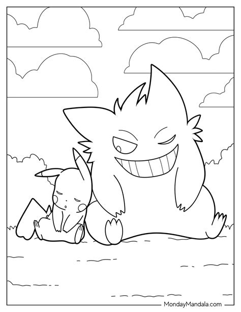22 Gengar Coloring Pages Free PDF Printables