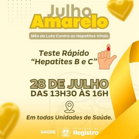 Julho Amarelo M S De Luta Contra As Hepatites Virais