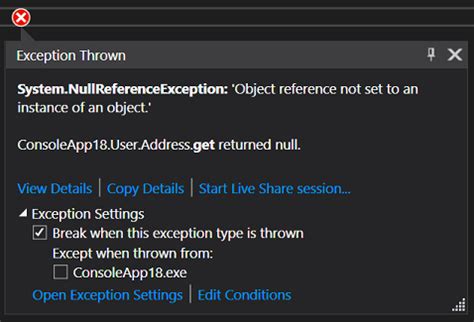 Visual Studio C Null Reference Exception How To Spot The Culprit In