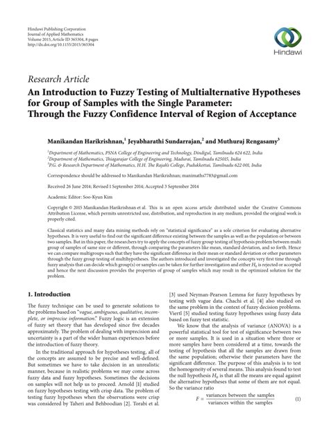 pdf an introduction to fuzzy testing of multialternative hypotheses for group of samples with