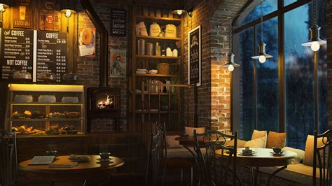 Cozy Coffee Shop Ambience With Relaxing Jazz Music Rain Sounds And