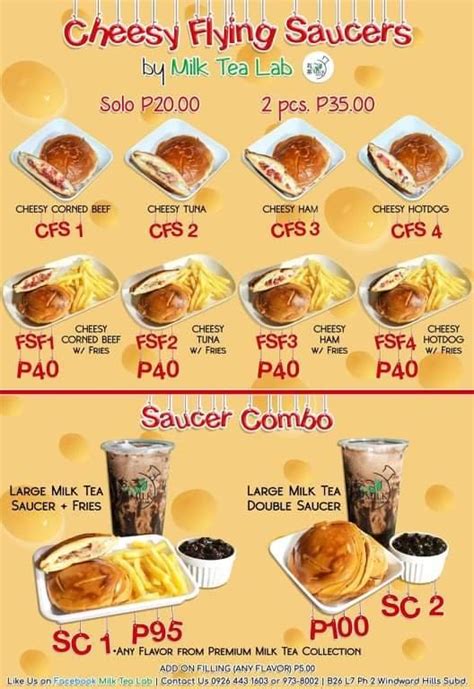 Menu At Milk Tea Lab Cafe Dasmari As