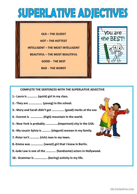COMPARATIVE AND SUPERLATIV English ESL Worksheets Pdf Doc