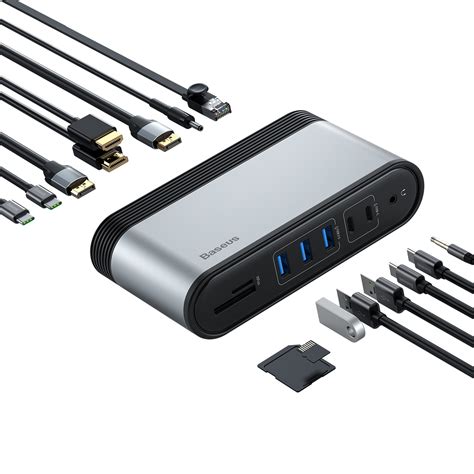 Baseus Working Station Four Screen Multifunctional Type C HUB Adapter