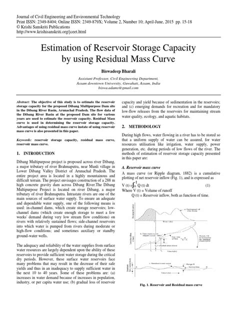 estimation of reservoir capacity pdf water resources reservoir