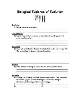 Evidences Of Evolution Lab Answer Sheet