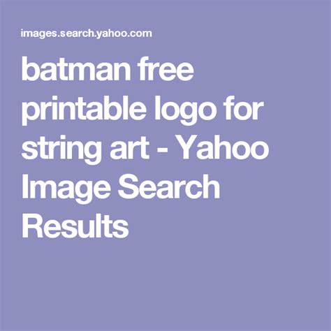 Batman Free Printable Logo For String Art