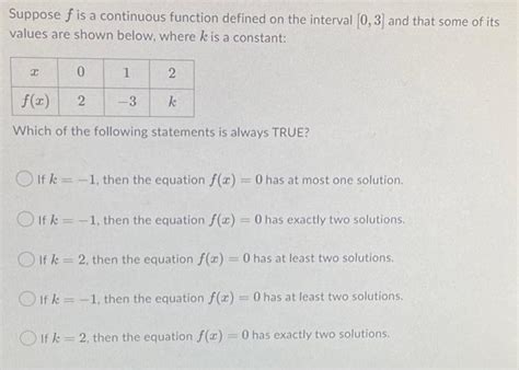 solved suppose f is a continuous function defined on the