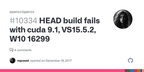 Head Build Fails With Cuda Vs W Issue
