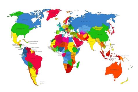 Mapa Pol Tico Do Mundo Ilustra O De Pa Ses Coloridos Do Mapa Do Mundo