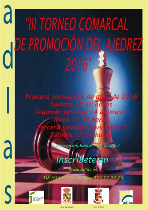 III Torneo comarcal de promoción de ajedrez se disputará en Sabiote e