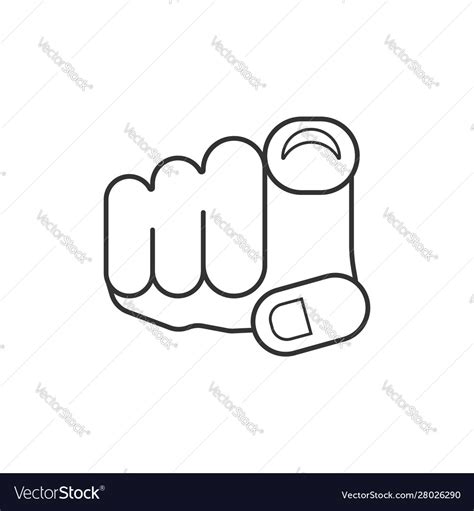 Finger Point Icon In Flat Style Hand Gesture Vector Image