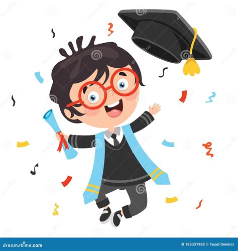 Ni O Feliz De Dibujos Animados Con Disfraz De Graduaci N Ilustraci N