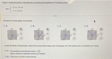 solved graph f locate all points of discontinuity and