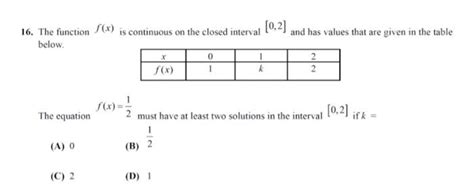 solved 16 the function f x is continuous on the closed