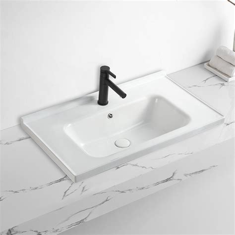 Lavabo White Wash Basin Rectangular Ceramic Cabinet Basin Hand Wash