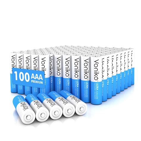 Voniko Premium Grade AAA Batteries 100 Pack Alkaline Triple A