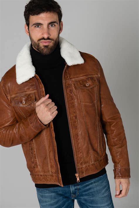 Blouson Homme Redskins Patrol Retro Cognac Cuir City