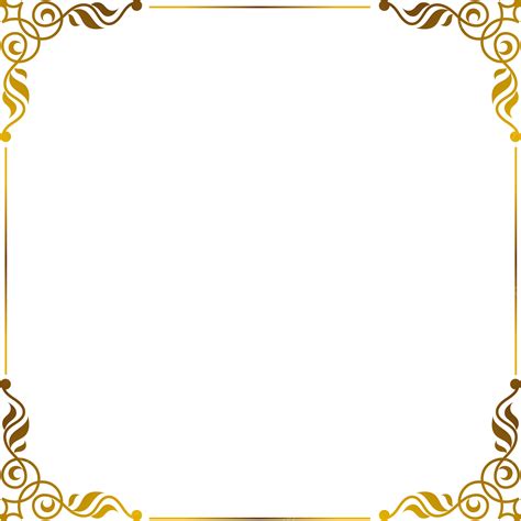 Borda De Canto Retrô Floral Dourado Vintage Ou Fundo Transparente De