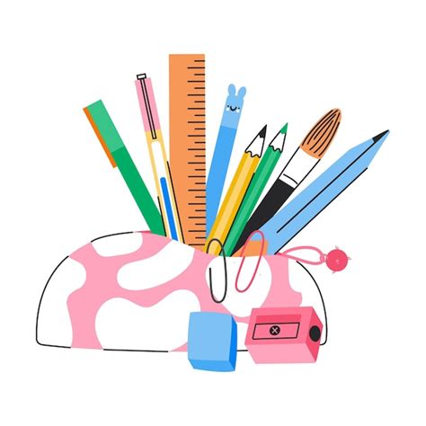 Trousse Crayons Avec Fournitures Scolaires Jolie Bo Te Crayons Rose