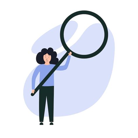 Una mujer está haciendo observaciones con una lupa Vector Premium
