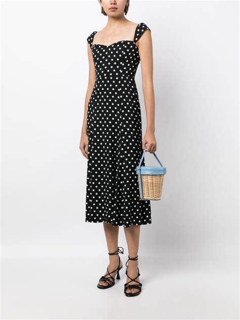 Reformation Polka Dot Sweetheart Neck Dress Farfetch
