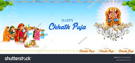 Illustration Happy Chhath Puja Holiday Background Stock Vector Royalty