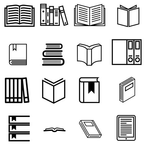 Books Vector Icons Set Book Icon Library Illustration Simbol