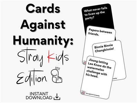 Cartas Contra la Humanidad Edición Stray Kids 450 cartas Etsy España