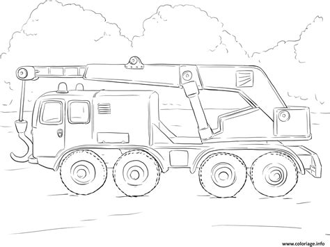 Coloriage Camion Grue Engin De Levage Dessin Camion à imprimer