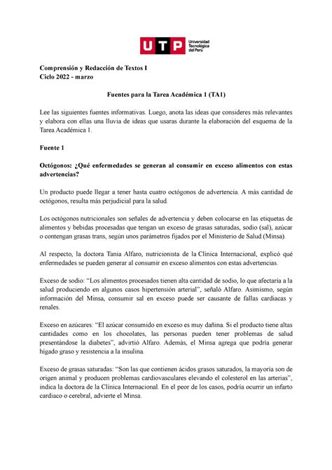 Fuentes Tarea Académica 1 2022 marzo esquema final Comprensión y