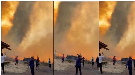 Foto Merinding Tornado Muncul Di Tengah Kebakaran Bromo Yang Tak
