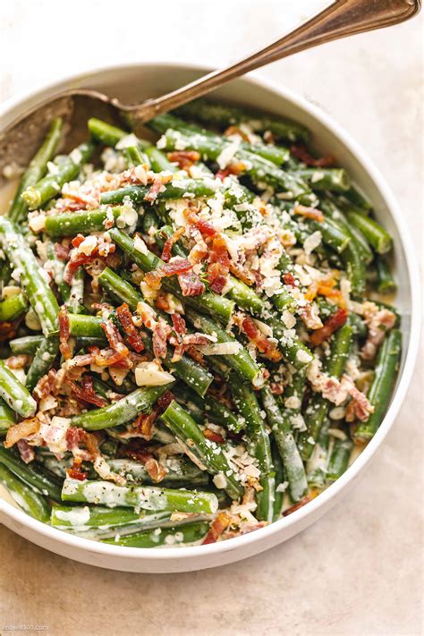 Green Beans Casserole Recipe With Bacon And Parmesan Best Green Bean