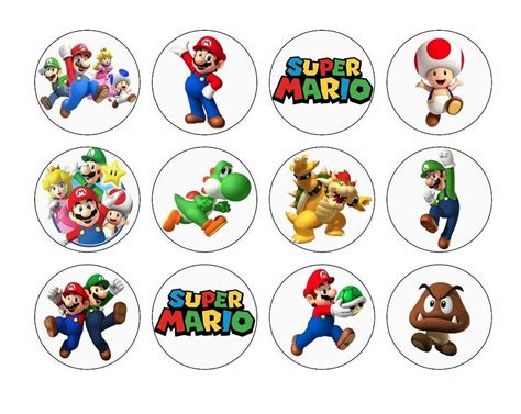 12 Super Mario Cupcake Toppers Gamer Wedding Cake Toppers Etsy Easy
