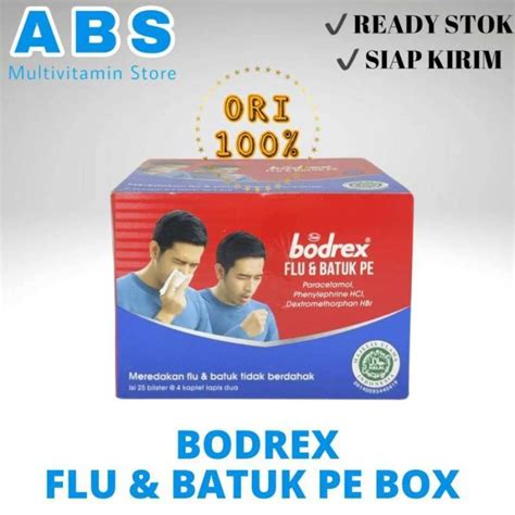 Jual Bodrex Flu Dan Batuk Tidak Berdahak Pe Box Isi 100 Kaplet 25 Strip